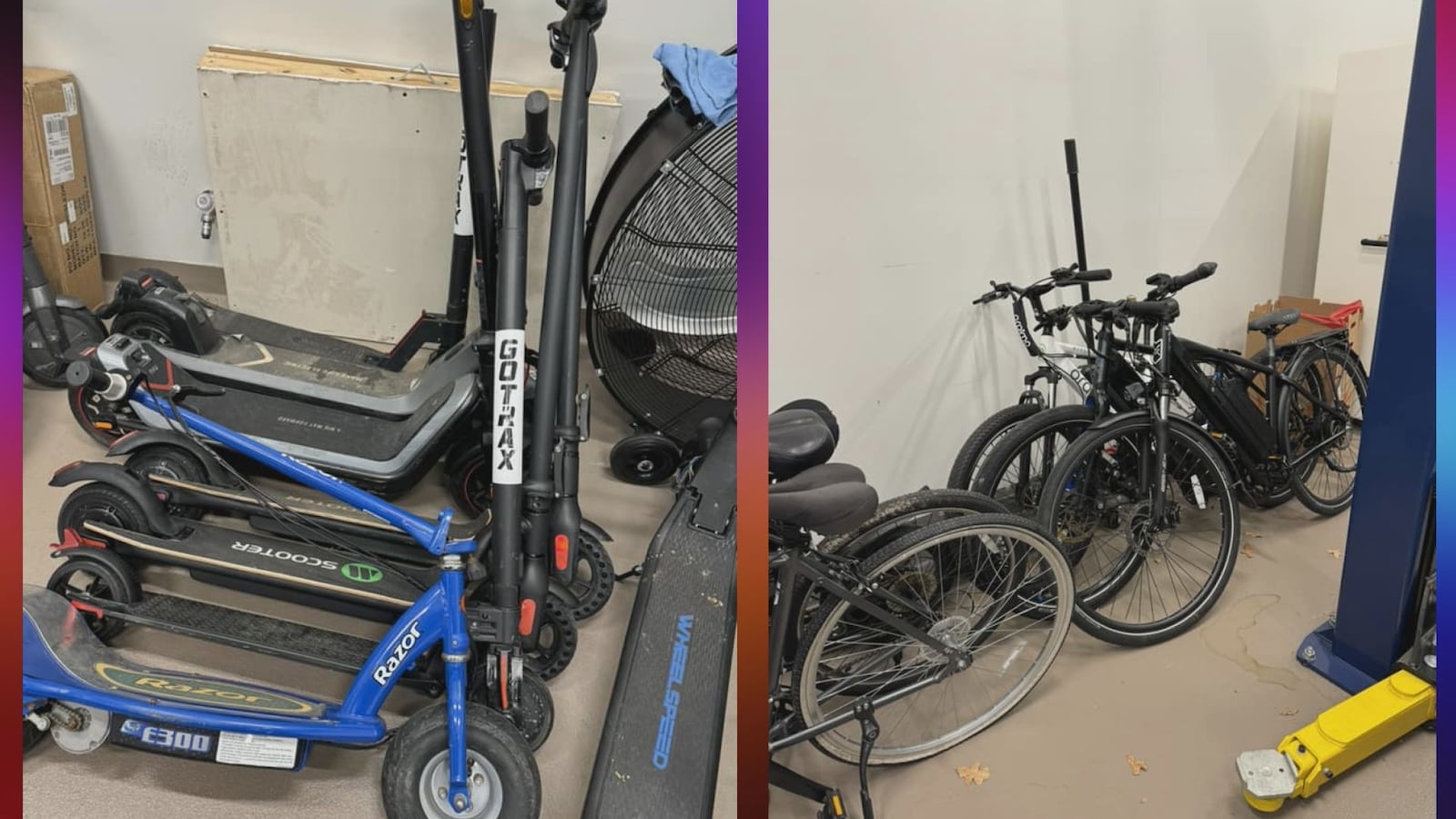 College Station police officers find bicycles and scooters during ... College Station police officers find bicycles and scooters during ...